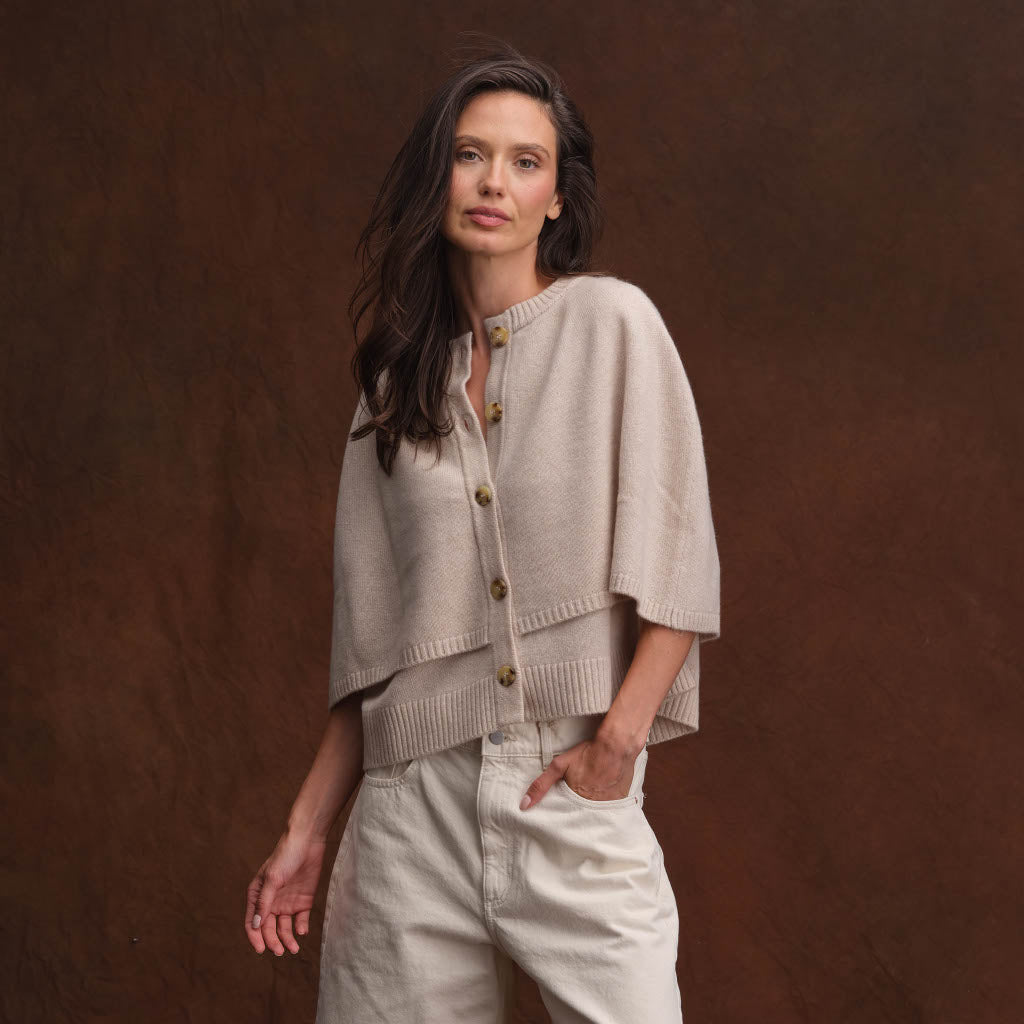 BUTTON UP CAPELET – The Cashmere Sale